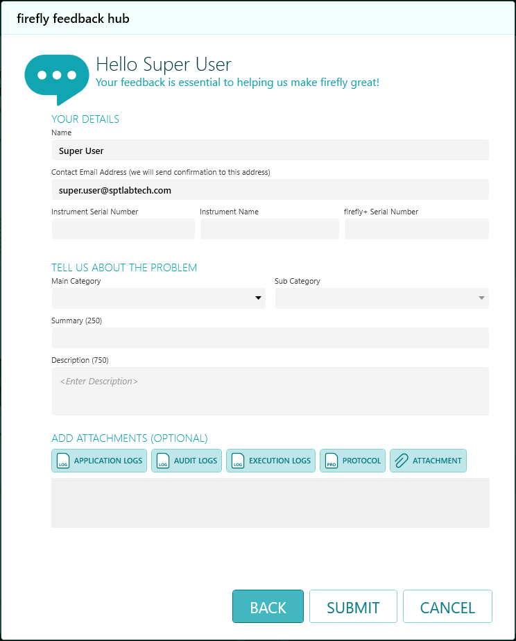 Error handling - 14.3 - Using the firefly feedback hub